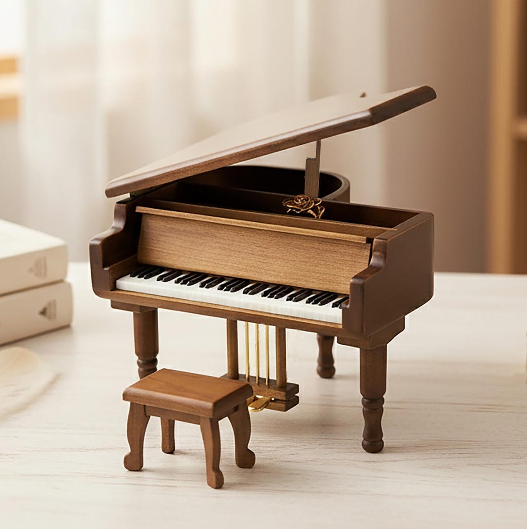 Personalized Wooden Grand Piano Music Box With Ring Compartment-custom ...