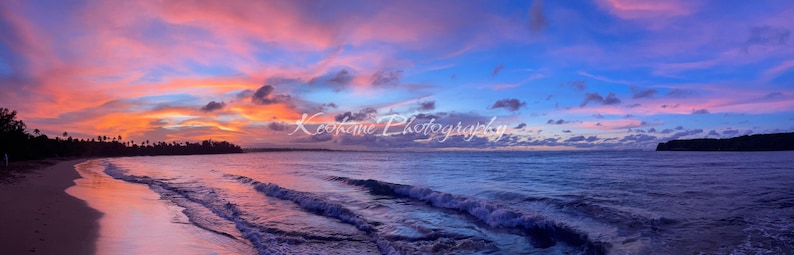 Puerto Rico Sunset Canvas Print – Panoramic Ocean Wall Art – Caribbean ...