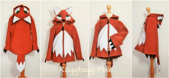 FOX HOODIE Kids Baby Costume Animal Fleece Jacket Fancy | Etsy