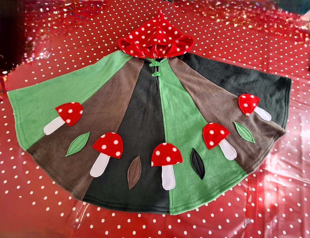 KIDS PONCHO, Woodland Pixie, Toadstools, Mushrooms, Magical, Elf, Fairy ...
