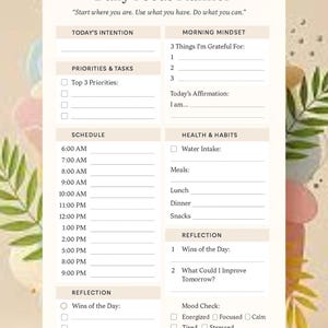 Daily Focus Planner | A4 Printable | Reusable Minimalist PDF ...