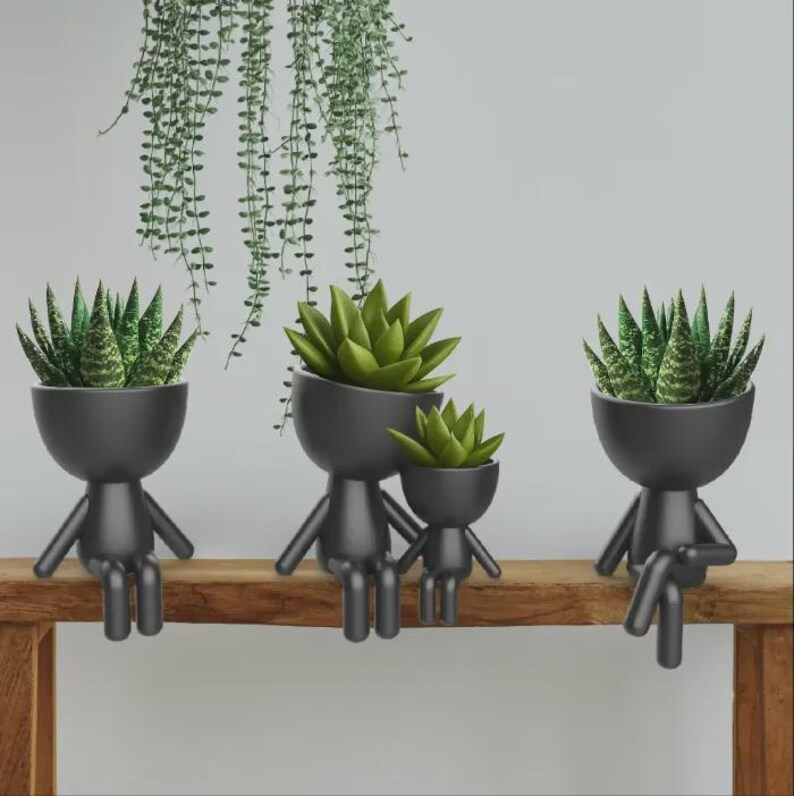 Robert Planter Set, 3D Print Stl Files, Planter Set, 3D Planter Print ...