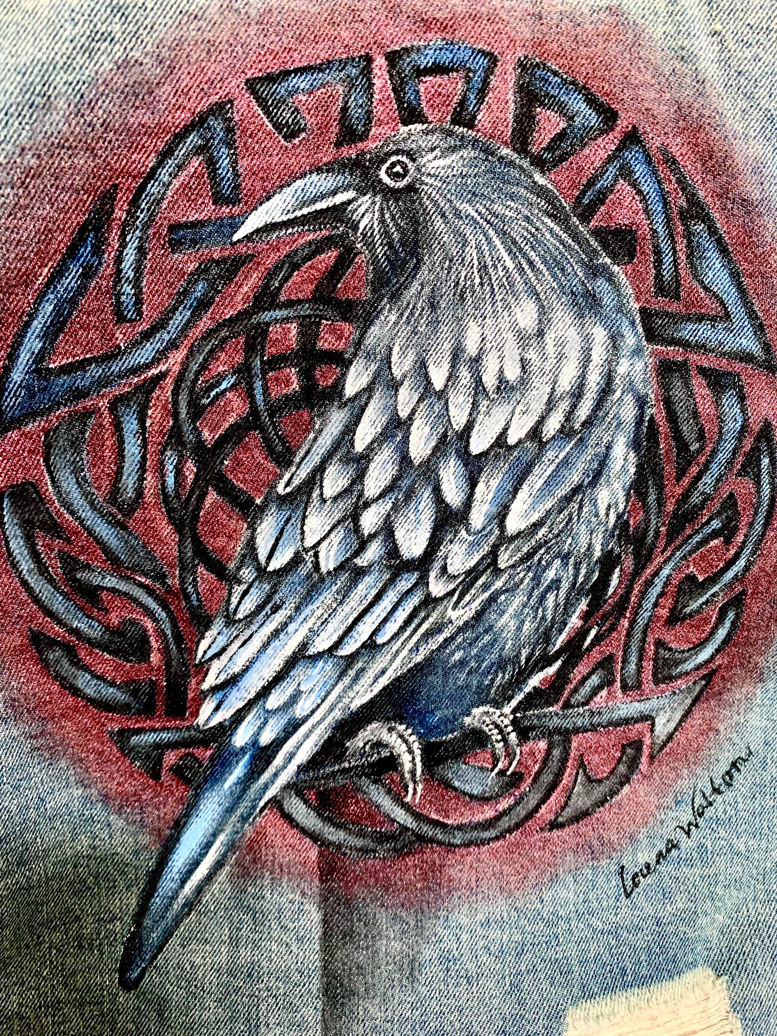 GOTHIC Raven Design All Hand Painted New One of a Kind SZ XL - Etsy