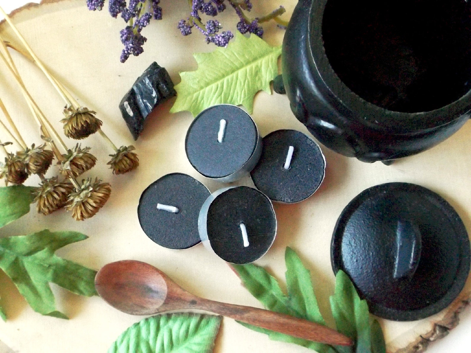 Unscented Black Tea Lights 6 Pack Ritual Candle Altar | Etsy