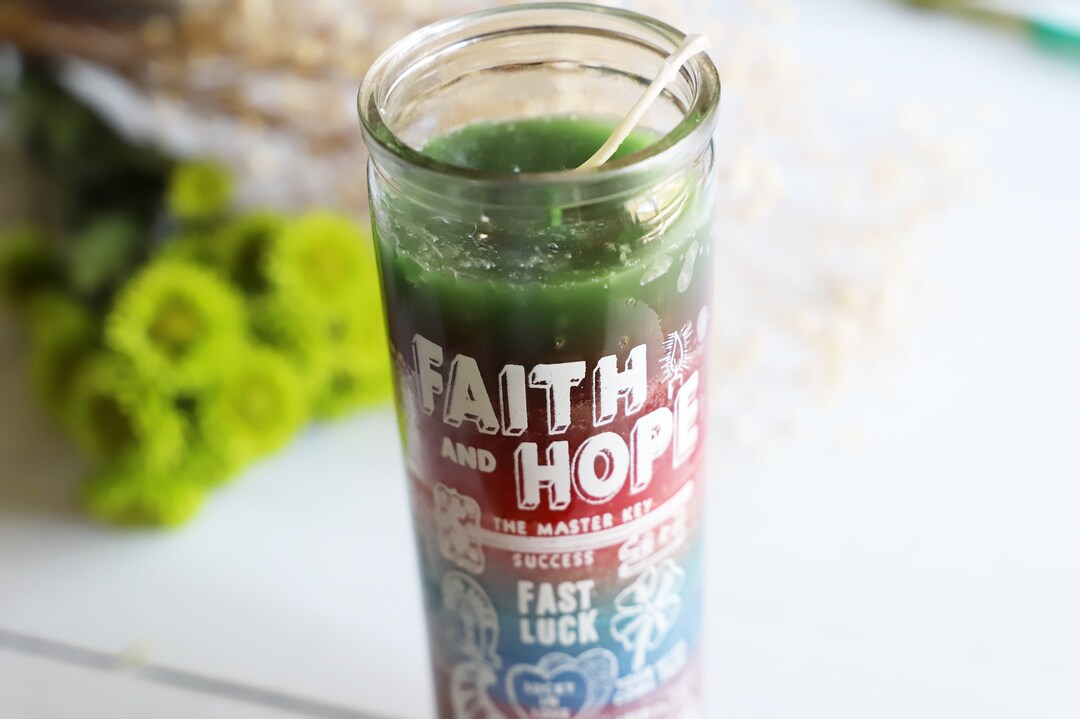 Faith and Hope 7 Day Ritual Candle, Good Luck, Health, Wealth, Altar ...