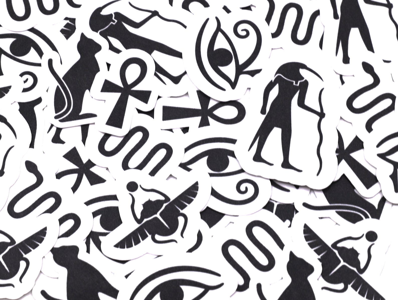 Egyptian Symbols Sticker Pack, Thoth, Eye of Ra, Black and White ...