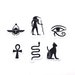 Egyptian Symbols Sticker Pack, Thoth, Eye of Ra, Black and White ...
