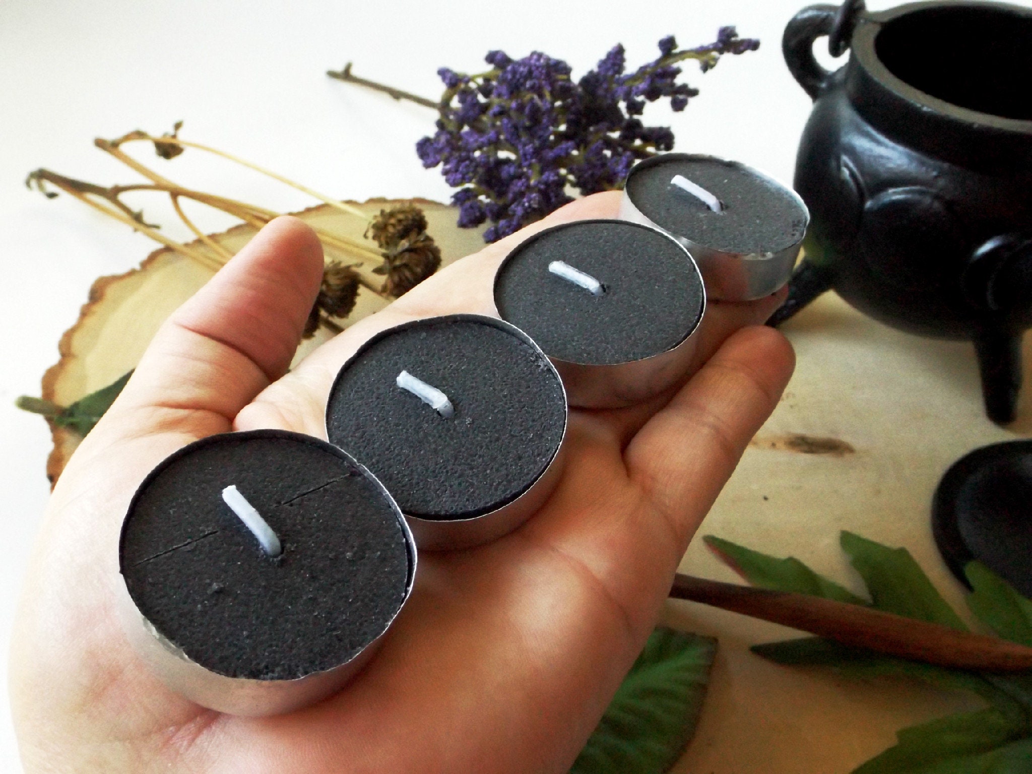 Unscented Black Tea Lights 6 Pack Ritual Candle Altar - Etsy