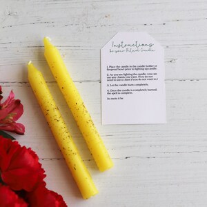 Road Opener Ritual Candle Set (2pcs), Altar Candles, Yellow Candles ...