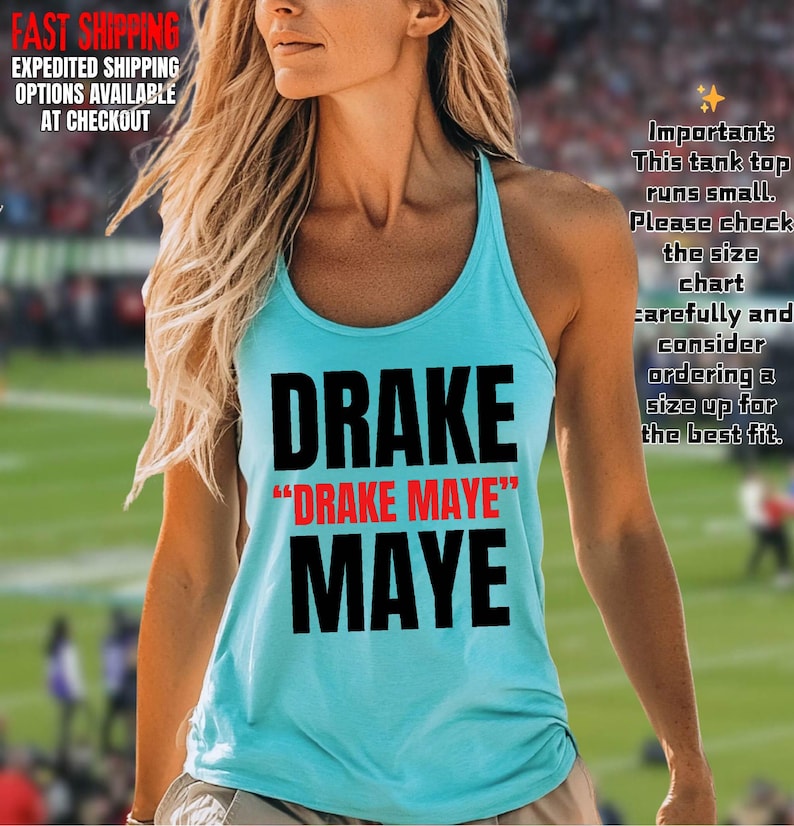 Drake Maye Football Tank Top, Vintage 90s Style (women's Xs-2xl)-women ...