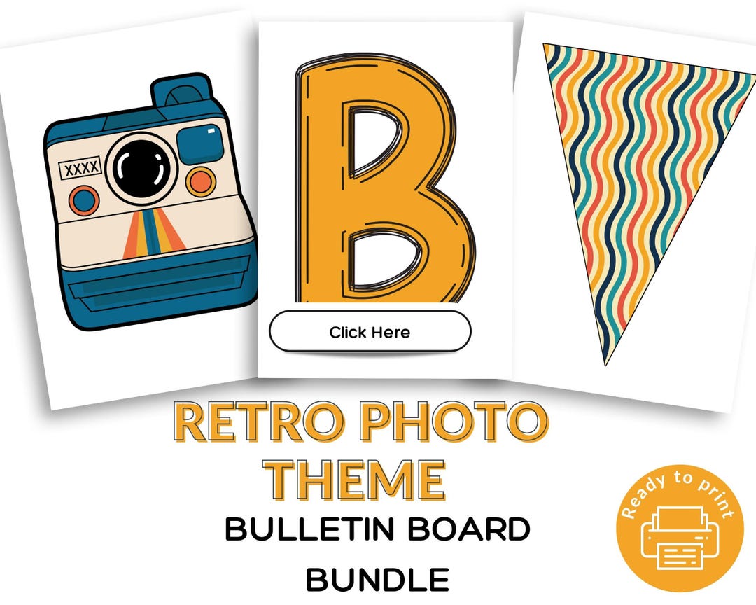 Camera Theme Bulletin Board Kit: Classroom Photo Decor (printable PDF ...