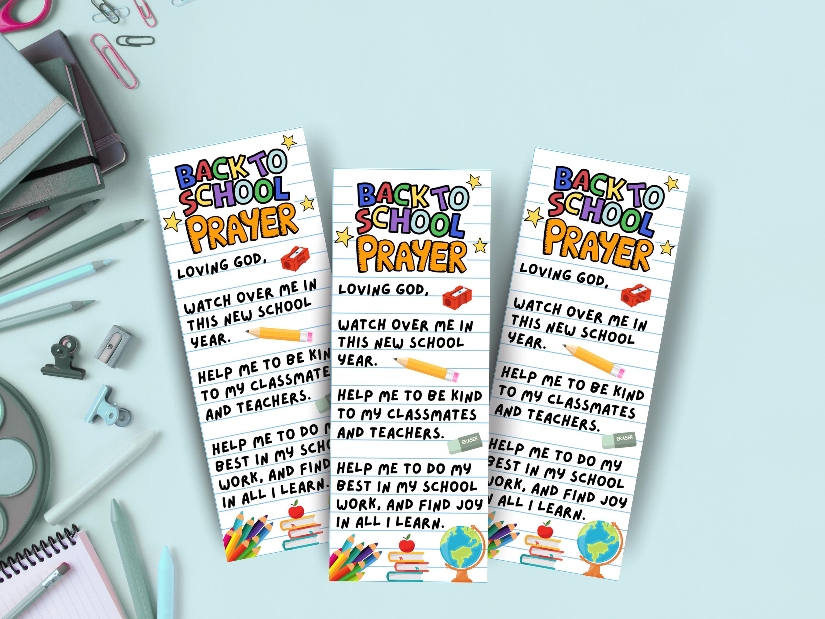 Back to School Prayer Bookmark, Backpack Blessing Bookmarks, Christian ...