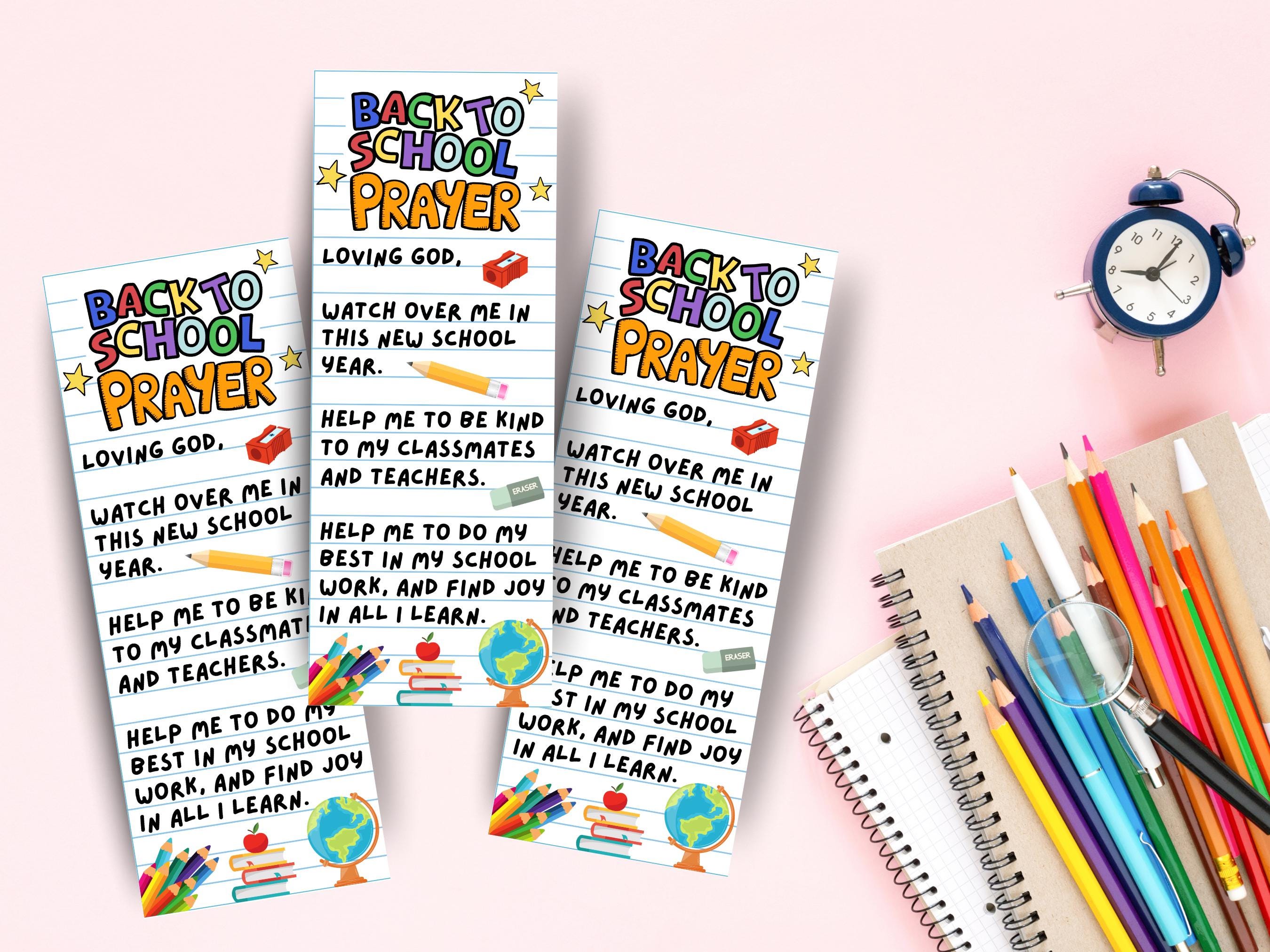Back to School Prayer Bookmark, Backpack Blessing Bookmarks, Christian ...