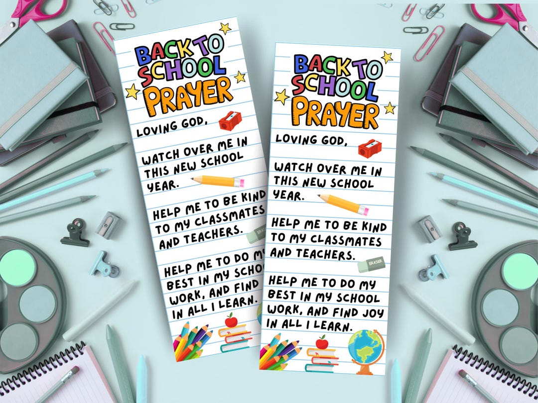 Back to School Prayer Bookmark, Backpack Blessing Bookmarks, Christian ...