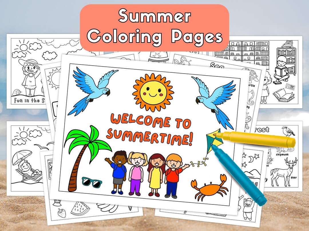 Summer Coloring Pages, Sea Creatures Theme, Kids Activity (PDF Download ...