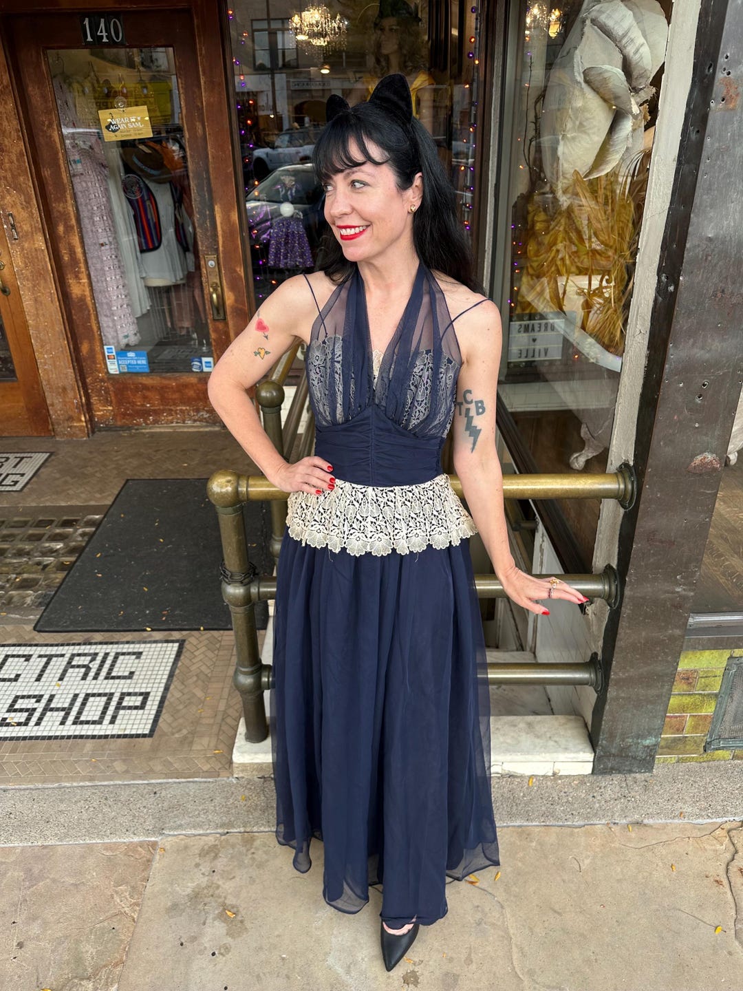 1940s Beautiful Navy Blue Fred Perlberg Gown - Etsy