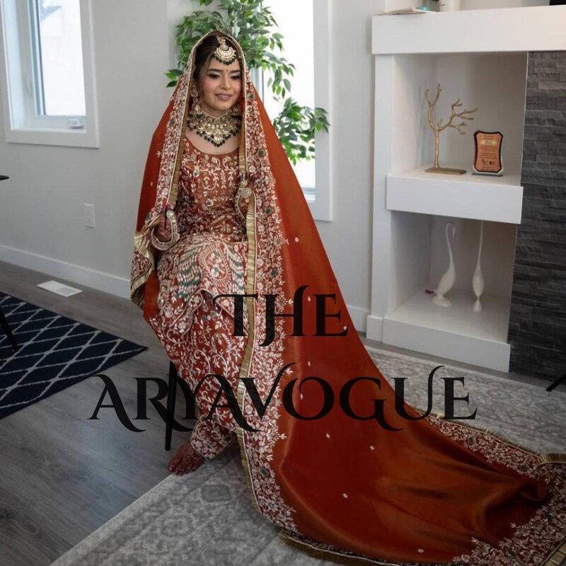 Punjabi Suit Rust Color - Etsy UK