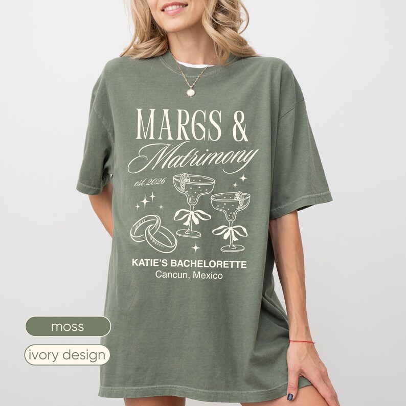 Custom Margs and Matrimony Bachelorette Party T-shirt, Mexico Bridal ...