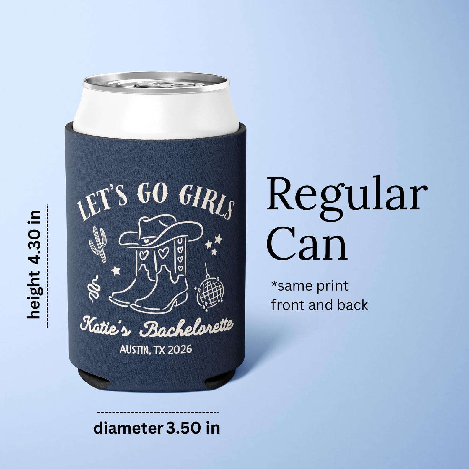 Let’s Go Girls Western Bachelorette Can Cooler, Bride & Squad Can ...