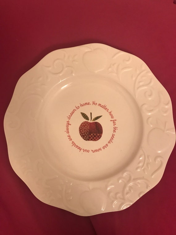 With Basket Weave Edges and Apples Cracker Barrel Plate Dining ...