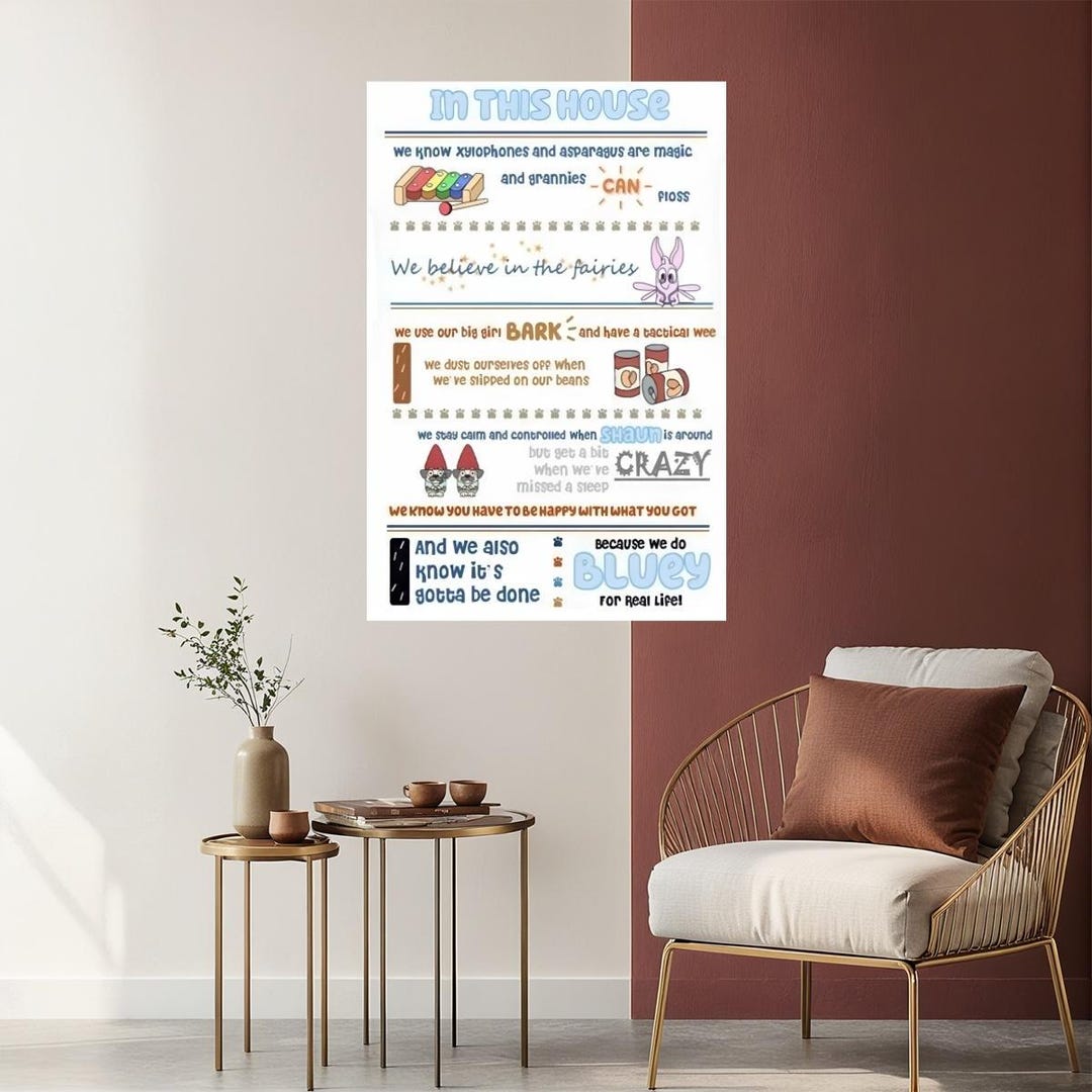 Bluey Rules Poster - Etsy Australia