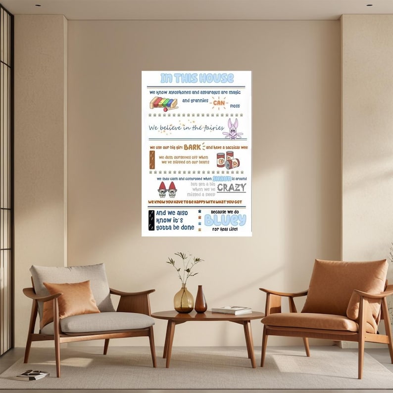 Bluey Rules Poster - Etsy