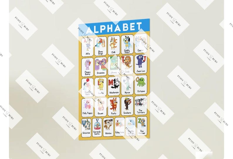 Bluey Alphabet Poster - Etsy