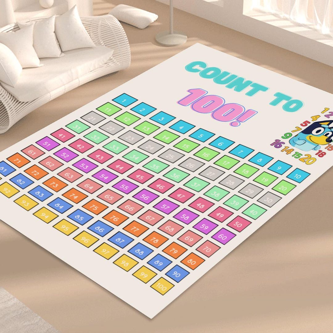 Bluey Numbers Foldable Rectangular Floor Mat - Etsy