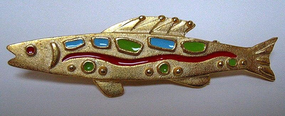Vintage JJ Fish Pin: Pisces Zodiac Brooch, Jonette Jewelry - Etsy