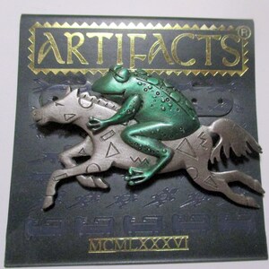 Vintage Pin Signed JJ - Frog Riding Horse-jonette Jewelry Brooch ...