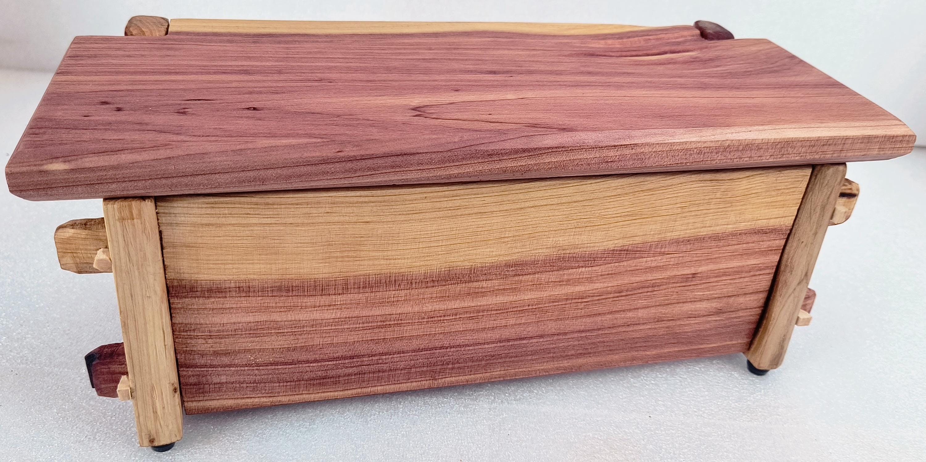 Red Cedar Medieval Coffer - Hand-tooled Pegged Thru Tenon Keepsake ...
