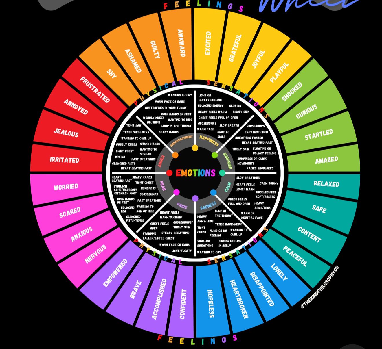 The “what Am I Feeling” Wheel | Emotions, Sensations, and Feelings ...