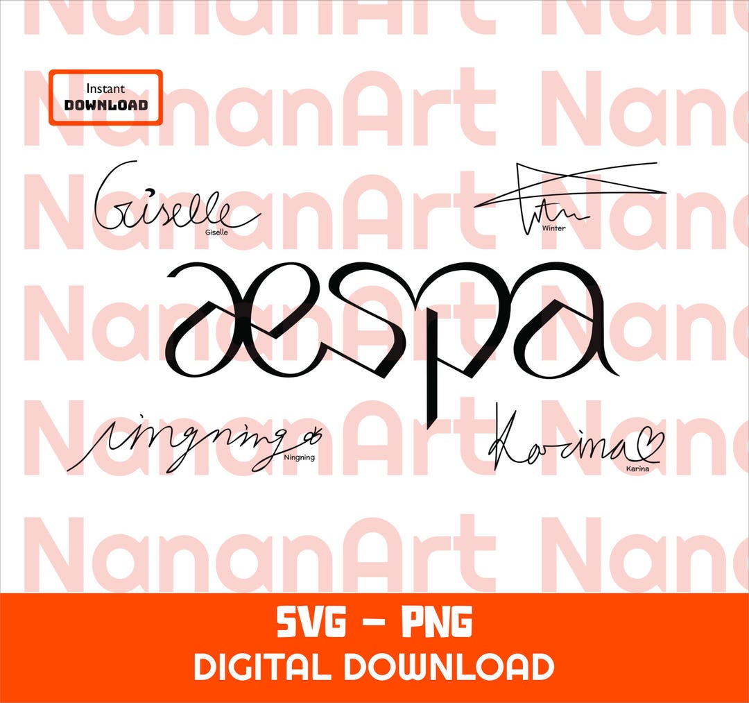 Aespa Signature SVG PNG Bundle | Kpop Digital Download | MY Autograph ...