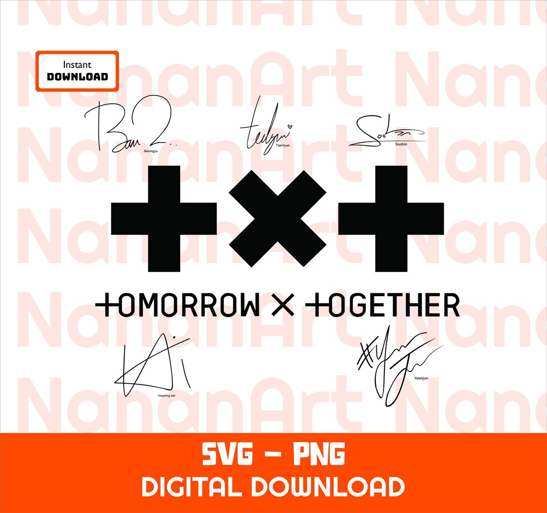 TXT Signature Svg Png Bundle | Kpop Digital Download | TXT Autograph ...