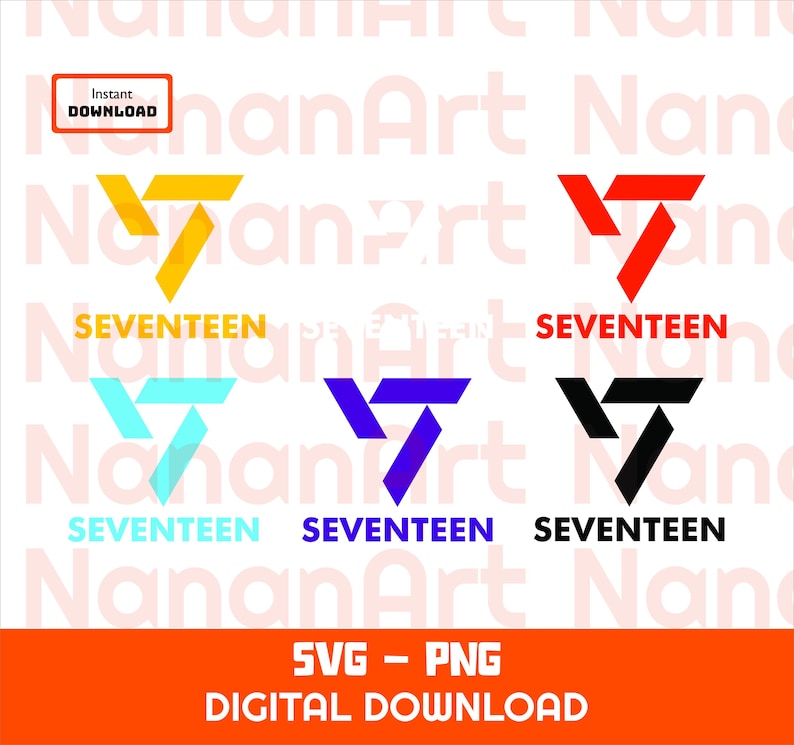 SEVENTEEN Logo SVG PNG Bundle | Kpop Group Symbol Cut File | Multi ...
