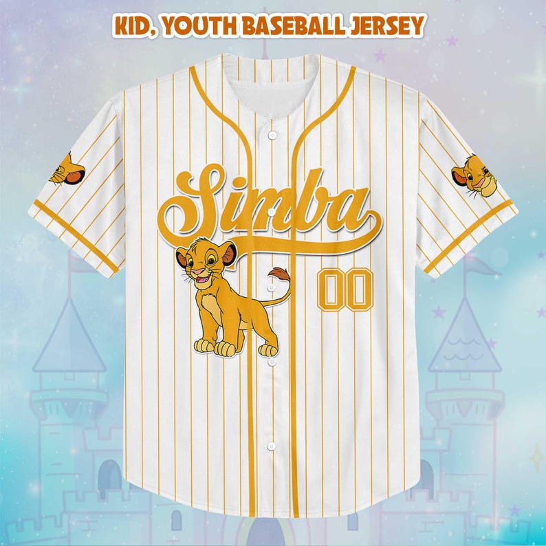 Personalized Disney Simba Baseball Jersey, Custom the Lion King Simba ...