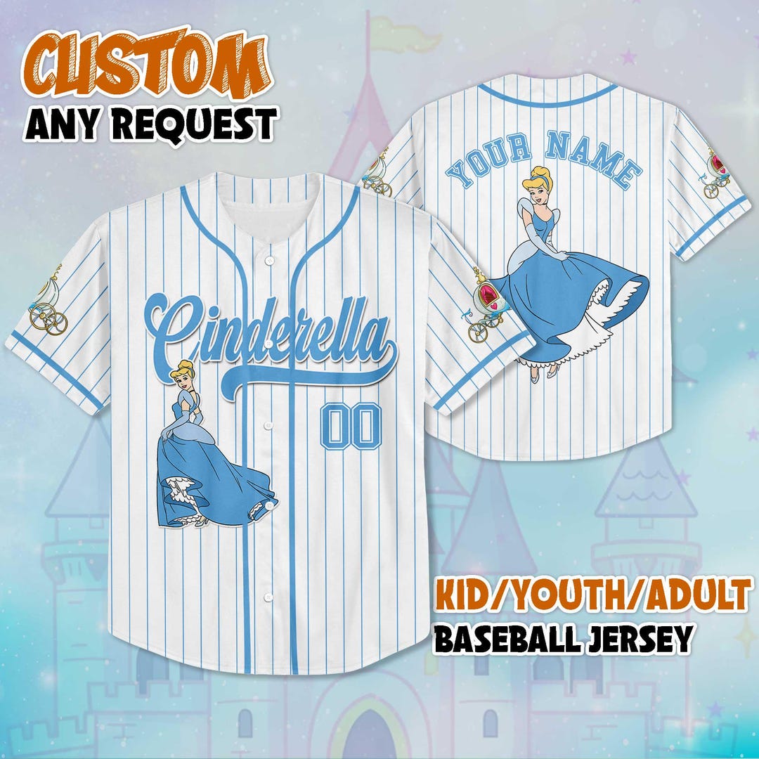 Personalized Cinderella Baseball Jersey, Custom Disney Princess Jersey ...