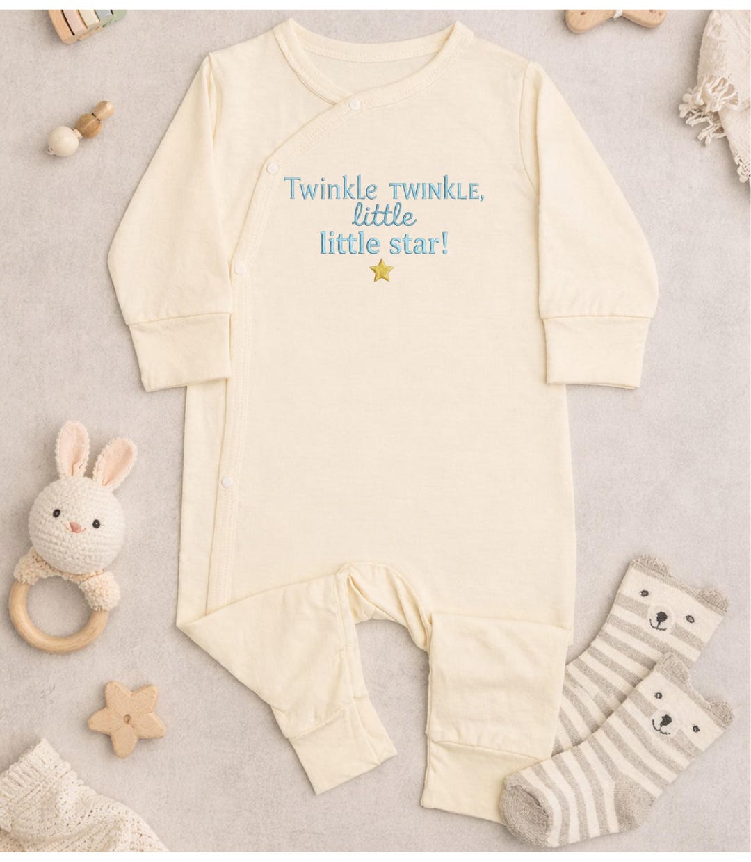 Twinkle Twinkle Little Star Embroidered Baby Bodysuit, Personalized ...