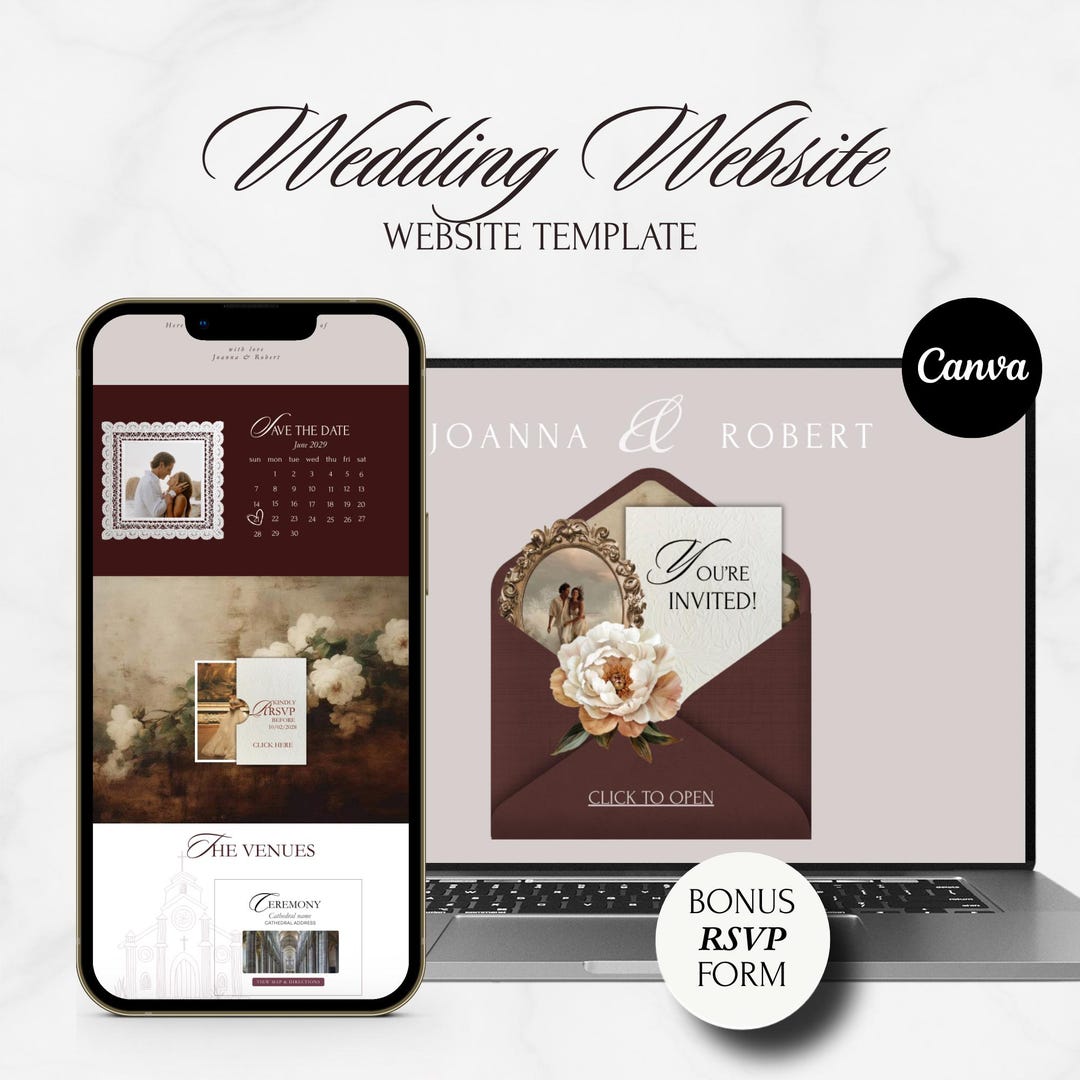 Digital Wedding Invitation Template | Interactive Wedding Website ...