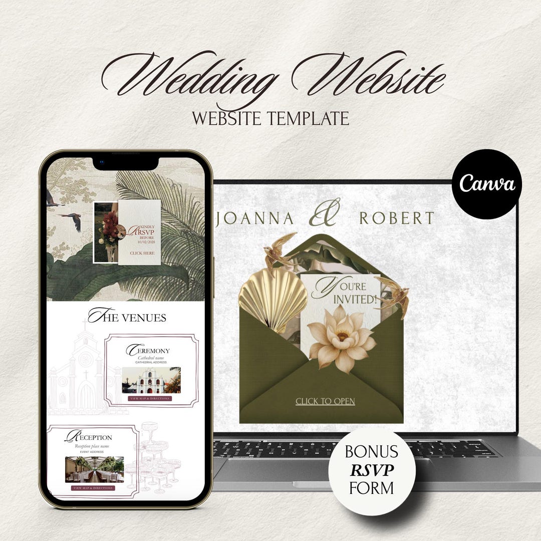 Interactive Wedding Website Template | Digital Wedding Invitation ...