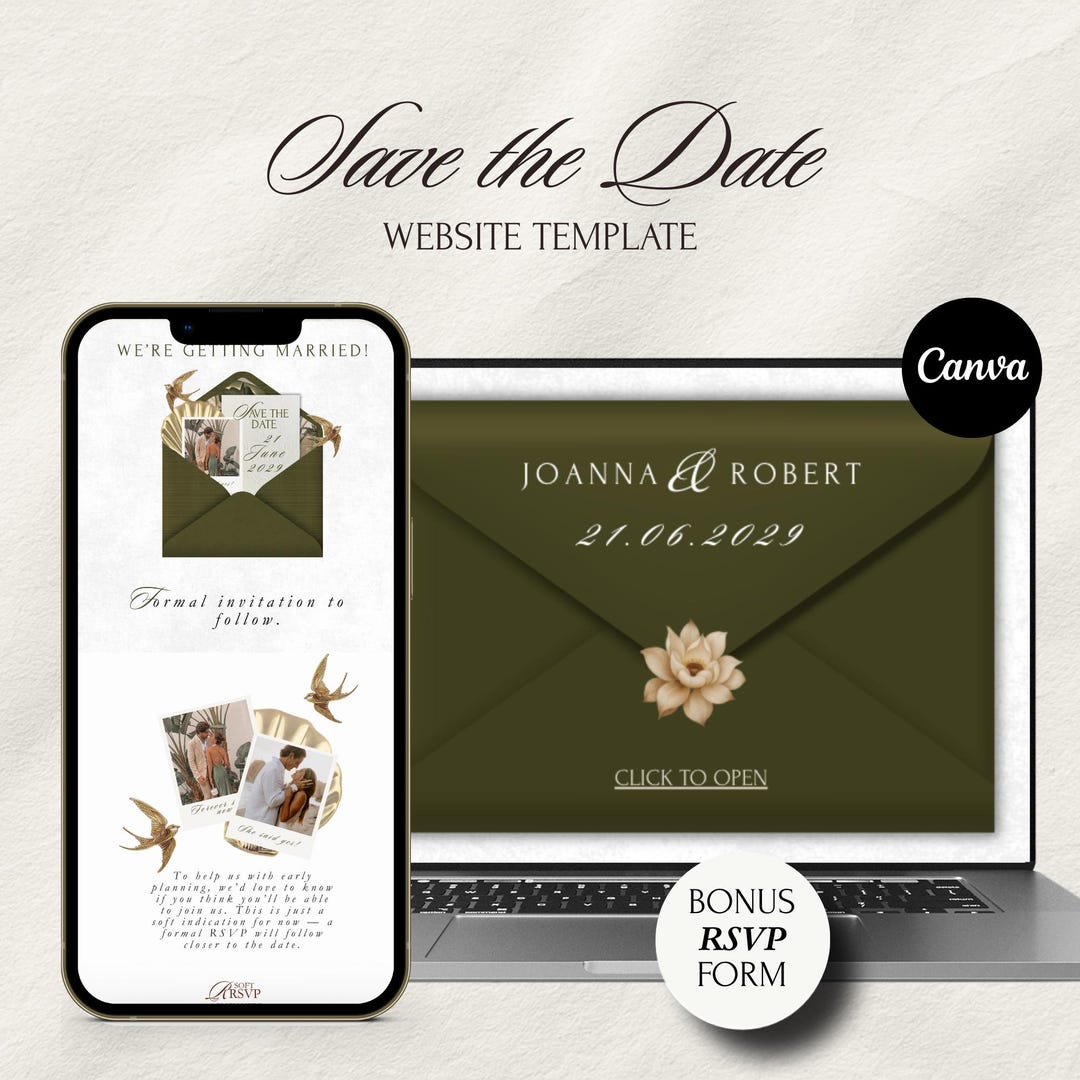 Save the Date Website Template | Digital Save the Date | Interactive ...