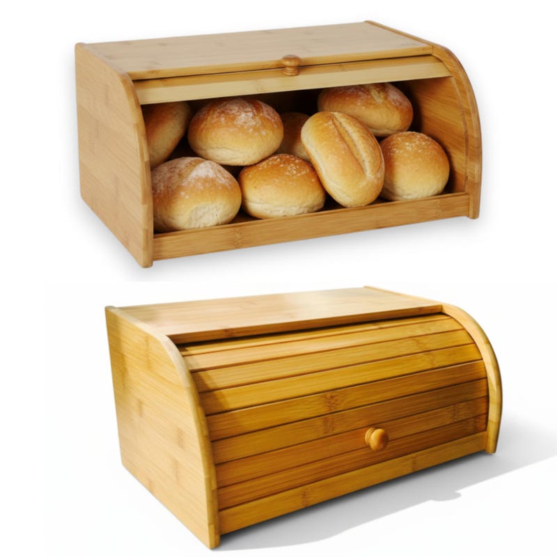 Wooden Bread Boxes Roll Top - Etsy