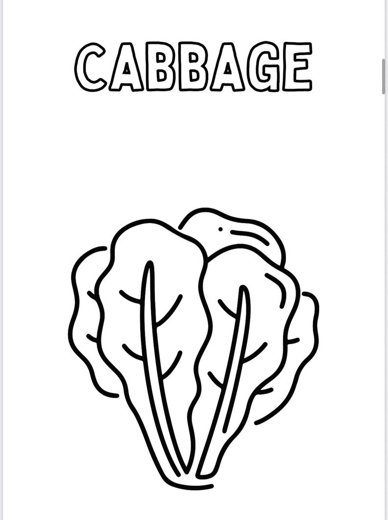 Fruits & Veggies Coloring Pages - Etsy
