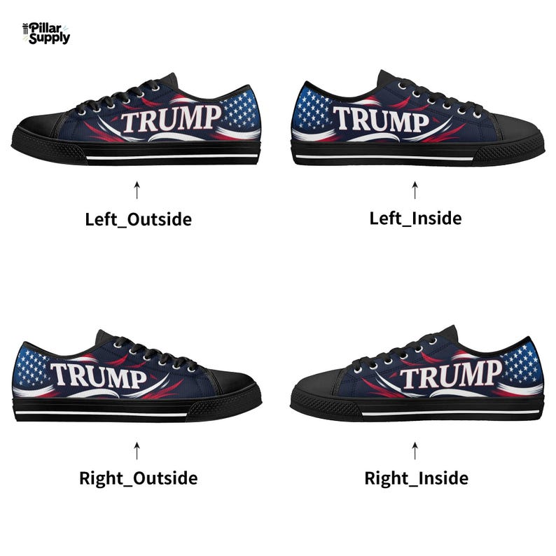 Trump Patriotic Sneakers, American Flag Canvas Shoes, Donald Trump ...