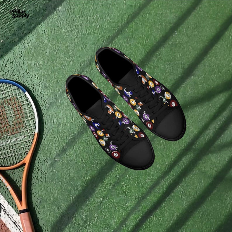 Billiard Ball Shoes, Pool Player Low Tops, Billiards Sneakers, Unique ...