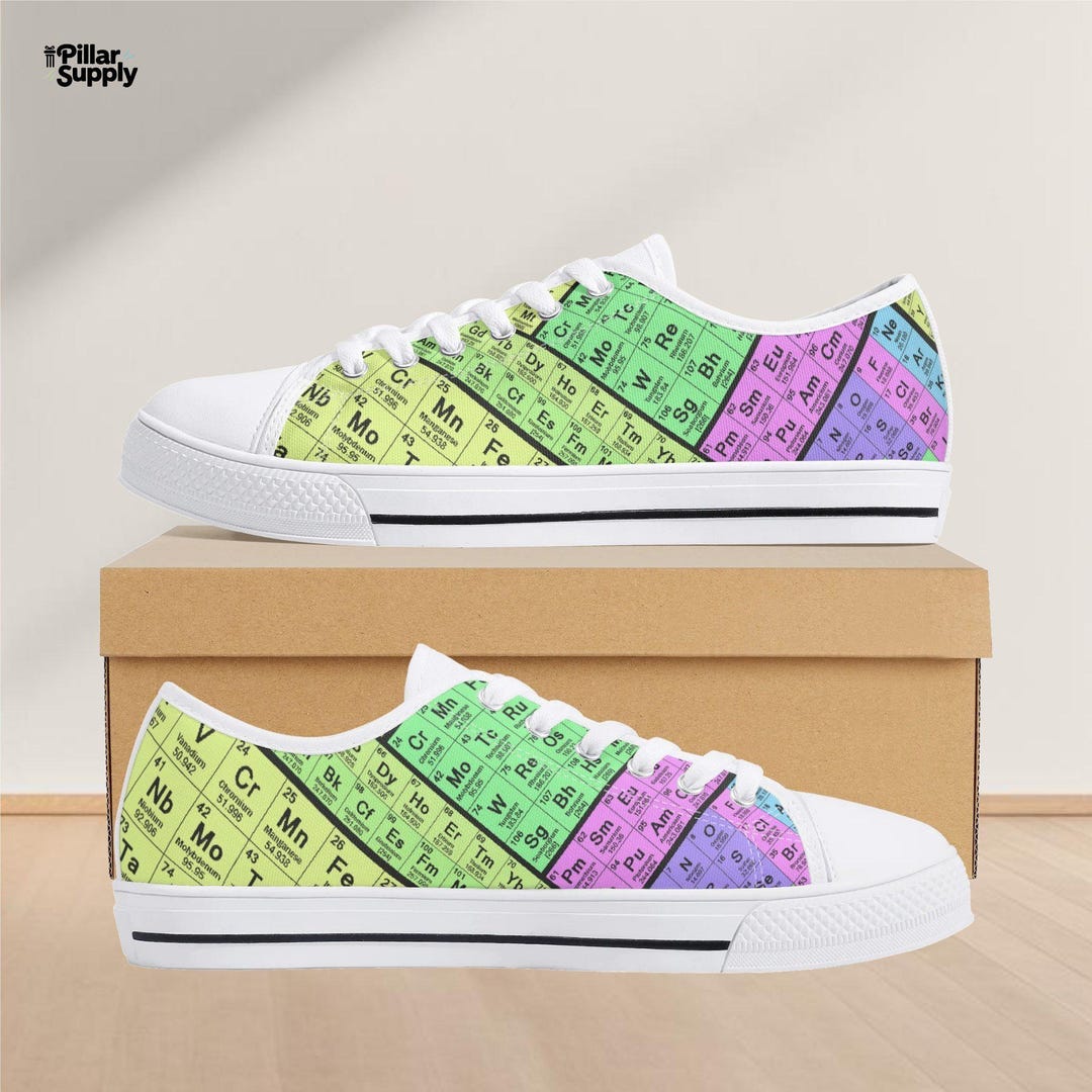 Periodic Table Low Top Sneakers, Thank You Science Teacher Canvas Shoes ...