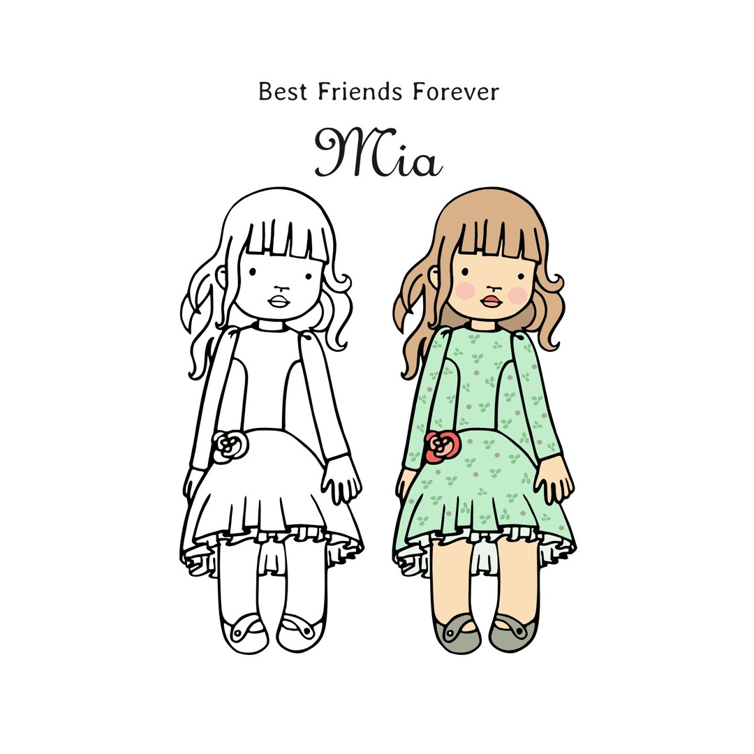 Printable Colouring Page Mia Doll - Etsy