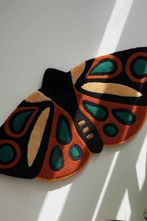 Handmade Tufted Butterfly Wall Rug: Boho Moth Textile Art - Etsy