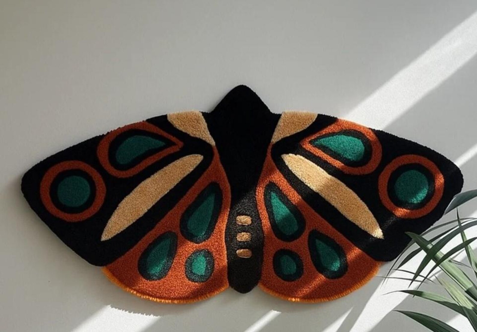 Handmade Tufted Butterfly Wall Rug: Boho Moth Textile Art - Etsy