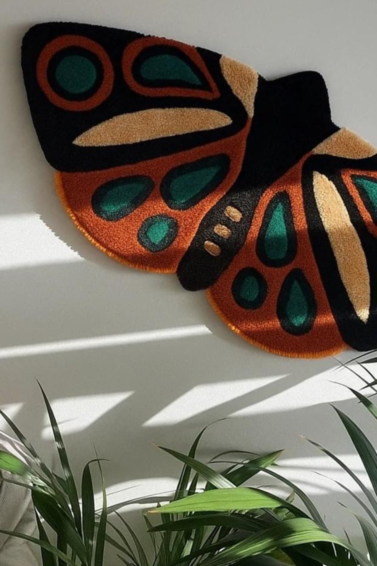 Handmade Tufted Butterfly Wall Rug: Boho Moth Textile Art - Etsy
